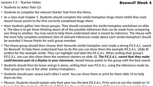 Beowulf Scheme of Work | Teaching Resources