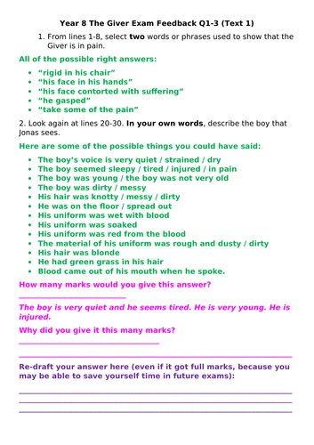 The Giver Scheme of Work | Teaching Resources