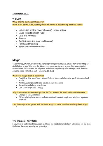 The Secret Garden - Fantastic Scheme of Learning | Teaching Resources