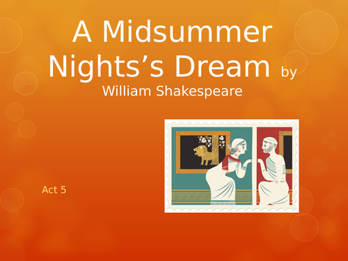 A Midsummer Night's Dream - Examiner / RSC / The Globe | Teaching Resources