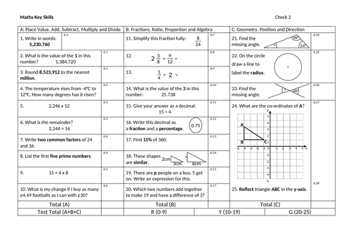 Year 6 Skills checker 10 tests (SATs Preperation) | Teaching Resources