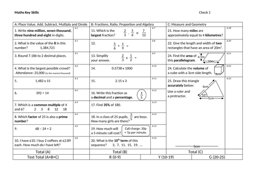 Year 6 Skills checker 10 tests (SATs Preperation) | Teaching Resources