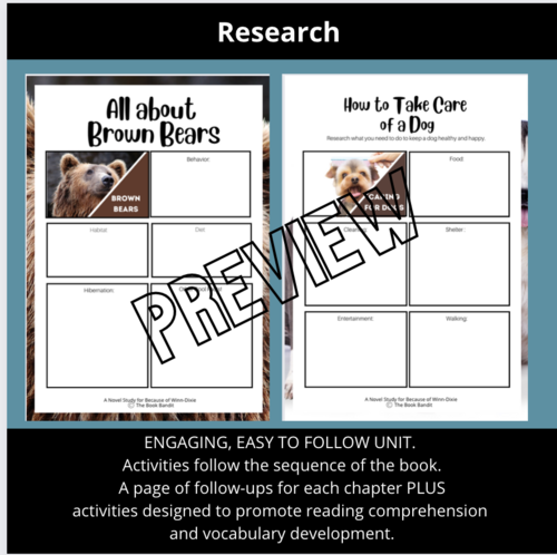 BECAUSE OF WINN-DIXIE by Kate DiCamillo NOVEL STUDY and Reading ...