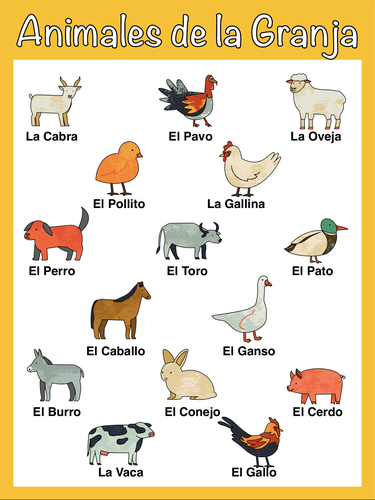 Animales de la Granja | Farm Animals | Flashcards | Tarjetas de ...