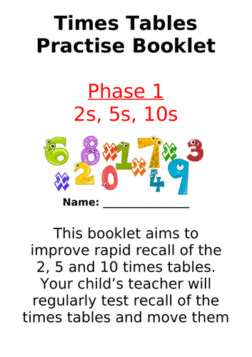KS2 Times Table booklet - 2s, 5s, 10s (assessment/testing/progress ...