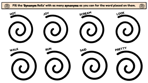 Synonym Rolls - Synonym Worksheet | Teaching Resources