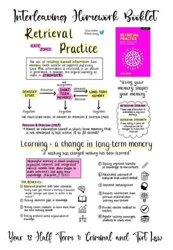 Interleaving Revision Booklet - A Level Law | Teaching Resources