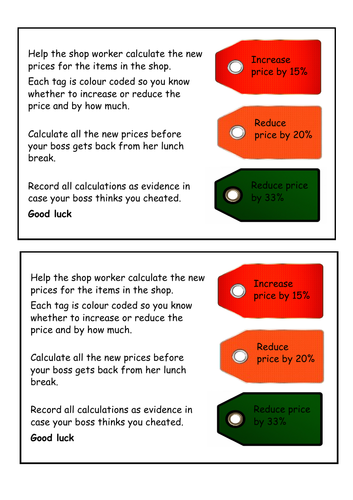 Percentages Task - Range of finding percentages tasks (Year4/5/6 ...