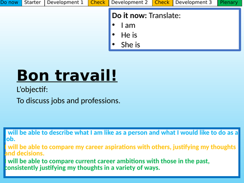 Studio GCSE French Higher Module 7 Bon travail | Teaching Resources