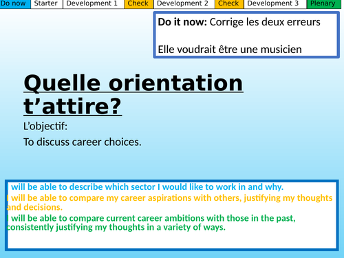 Studio GCSE French Higher Module 7 Bon travail | Teaching Resources