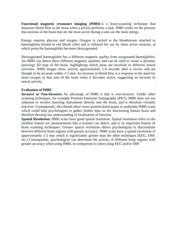 AQA Psychology ways of investigating the brain biopsychology | Teaching ...