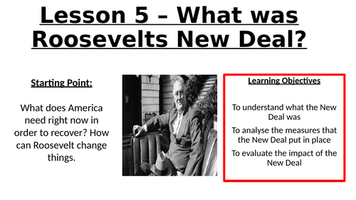AQA America Opportunity and Inequality 1930s | Teaching Resources