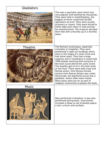 Roman Entertainment | Teaching Resources