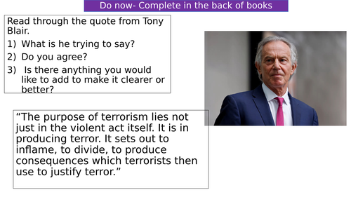 KS4- RS- AQA- War and Peace-Protest and Terror | Teaching Resources