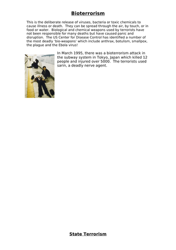 KS4- RS- AQA- War and Peace-Terror | Teaching Resources