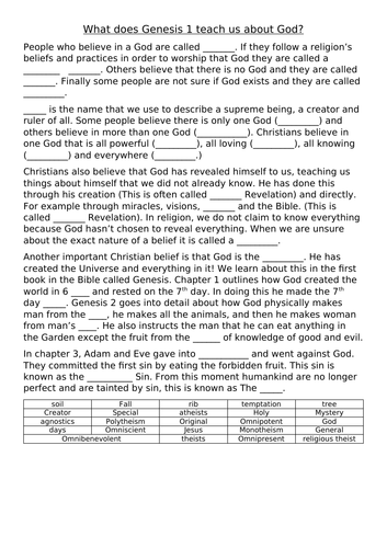 What does Genesis 1 teach us about God? (Creation & Covenant ...