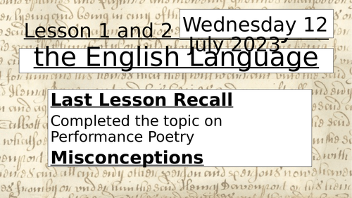 History of the English Language | Teaching Resources
