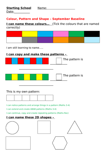 EYFS Reception Baseline Assessments for New 2021 Framework | Teaching ...