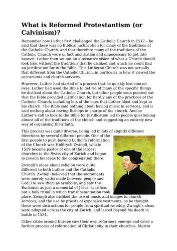 What is Lutheranism & Reformed Protestantism? | Teaching Resources