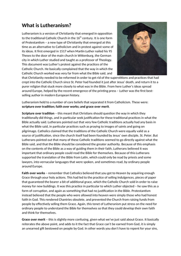 What is Lutheranism & Reformed Protestantism? | Teaching Resources