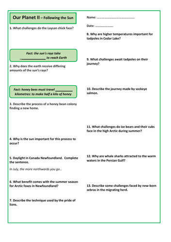 Our Planet 2 - Following the Sun | Teaching Resources