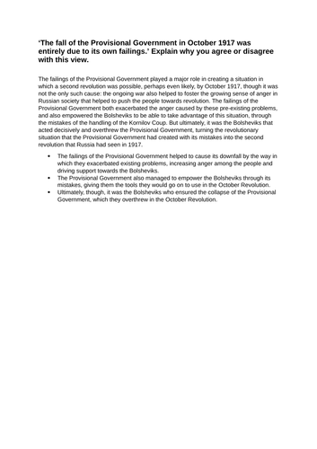 Exemplar Essay and Source Responses - AQA 2N Russia 1917-1953 ...