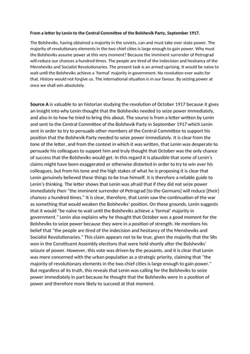 Exemplar Essay and Source Responses - AQA 2N Russia 1917-1953 ...