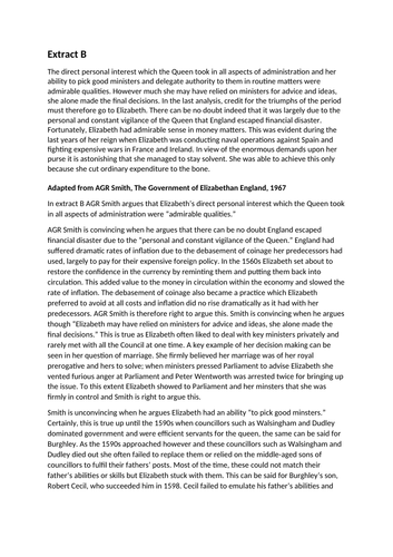 Exemplar Essay and Extract Responses - AQA 1C Tudor England 1485-1603 | Teaching Resources