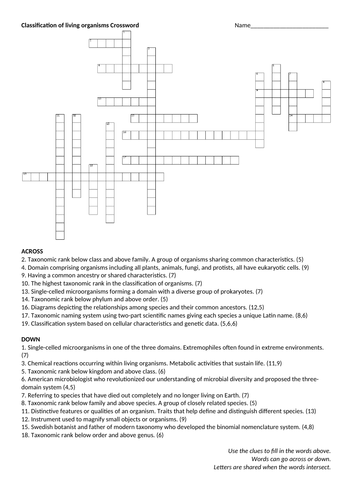 CROSSWORDS FOR GCSE BIOLOGY | Teaching Resources