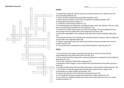 CROSSWORDS FOR GCSE BIOLOGY | Teaching Resources