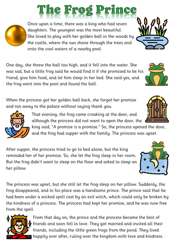 Frog Prince Reading Comprehension | Teaching Resources