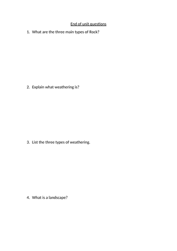 Rocks and Weathering, KS3, Geography, AQA | Teaching Resources