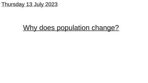 Population & Urbanisation,KS3, Geography, AQA | Teaching Resources