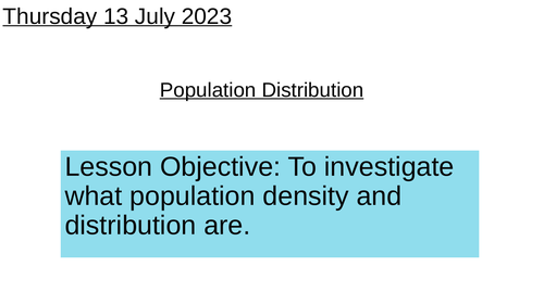 Population & Urbanisation,KS3, Geography, AQA | Teaching Resources