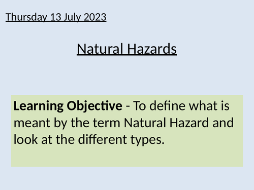 Natural Hazards, Y9, Geography, AQA | Teaching Resources