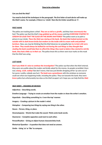 Detective Story | Teaching Resources