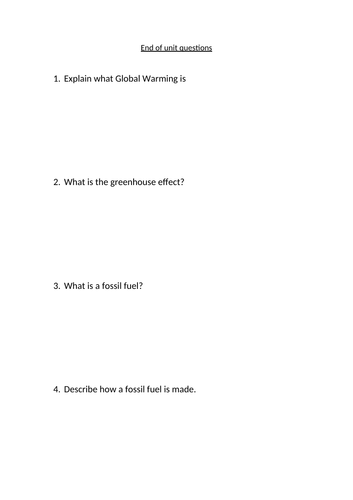 Global Warming, Y10, Geography, AQA | Teaching Resources