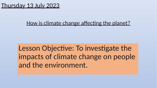 Global Warming, Y10, Geography, AQA | Teaching Resources