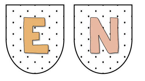 Boho/ Polka Dot Subject Letters Display | Teaching Resources