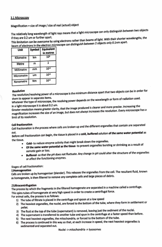 A Level Biology - Microscopy Revision | Teaching Resources