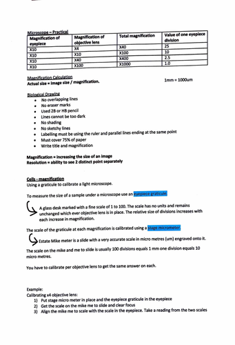 A Level Biology - Microscopy Revision | Teaching Resources