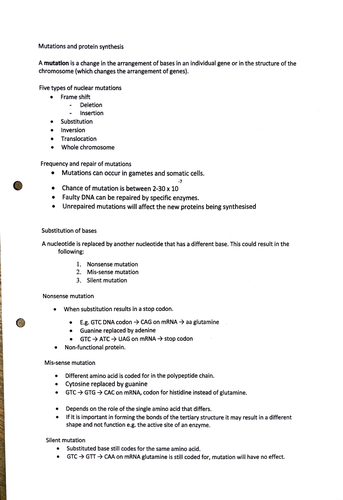 Meiosis, Genetic Variation and Mutations | Teaching Resources