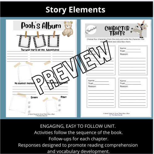 ONCE THERE WAS A BEAR by Jane Riordan NOVEL STUDY and Reading ...