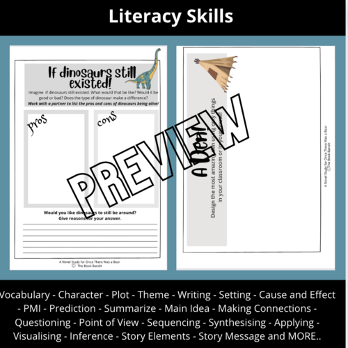 ONCE THERE WAS A BEAR by Jane Riordan NOVEL STUDY and Reading ...