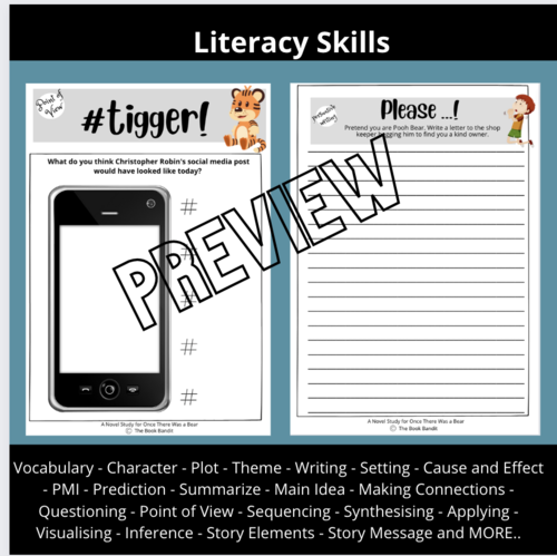 ONCE THERE WAS A BEAR by Jane Riordan NOVEL STUDY and Reading ...