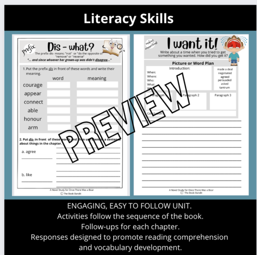 ONCE THERE WAS A BEAR by Jane Riordan NOVEL STUDY and Reading ...