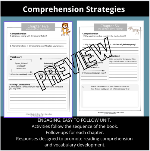 ONCE THERE WAS A BEAR by Jane Riordan NOVEL STUDY and Reading ...