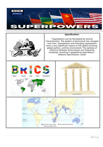 Superpowers Edexcel A-Level key area 1 unit of work | Teaching Resources