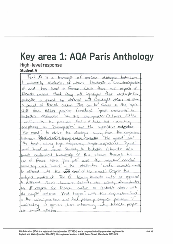 AQA Paris Anthology FULL unit | Teaching Resources