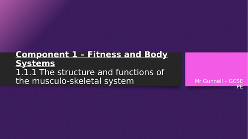 Edexcel GCSE PE -Musculo-skeletal system | Teaching Resources